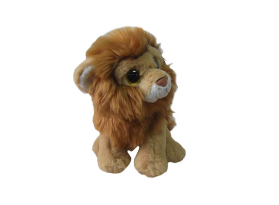 6'' sitting plush stuffed brown lion with crystal sparkling eyes supplier