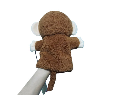 Monkey hand puppet with banana / moving mouth monkey hand puppet supplier