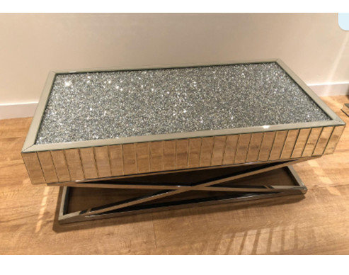 Hot selling Sparkly Mirrored Coffee Table Stainless Steel X Shaped Center Table For Home Hotel