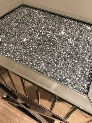 Hot selling Sparkly Mirrored Side Table Stainless Steel X Shaped End Table Bedside Tabel For Home Hotel