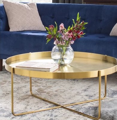 Hot selling Luxury Gold Stainless Steel Coffee Table Round Center Table For Home Hotel