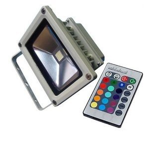 Square RGB LED Flood Light Waterproof IP66 With IR Remote / 10W LED Chip