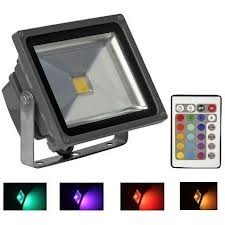 Yellow RGB LED Flood Light IR Remote Light Transmission For Underground 3W