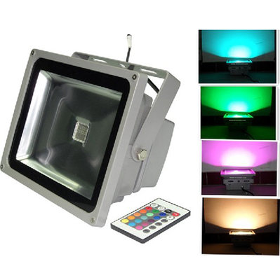 Outdoor 30W RGB LED Flood Light Red High Power , IP66 LED Reflector Secondary
