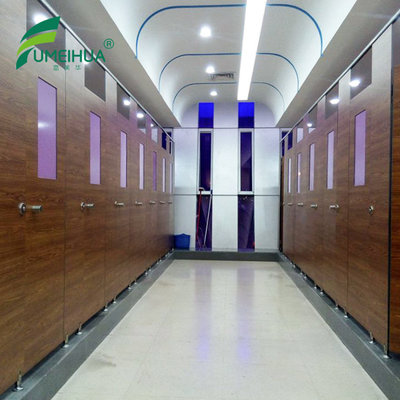 Commercial Phenolic Core Shower Partitions 12 mm Thickness Compact Panel Cubicle Partition Material