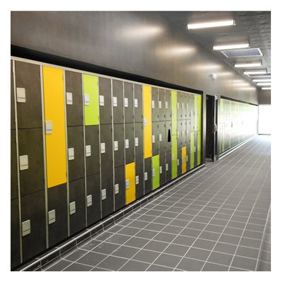 combination cabinet lockers for swimming pool Wood grain RFID lock  hpl locker electronic lockers for gym changing