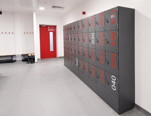 Custom Made Gym Locker Lock with Swipe Card  hpl phenolic lockers employee cabinets gym lockers