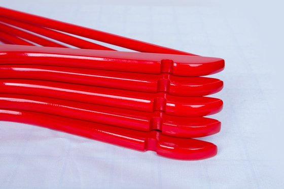 Hot Traditional Chinese Red  Wooden Suit Hangers With Bar and Notches/44.5CM*1.2CM for Wedding