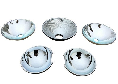 Energy Saving Glass Reflector , Round High Bay Light Reflector For Searchlights supplier