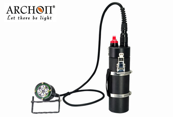 Black 6500K 4000 Lumen Canister Diving Torch with Type III Anodizing