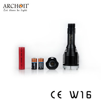 Black W16 CREE XP-G R5 6500k LED Diving Flashlight , Durable Underwater Dive Torch