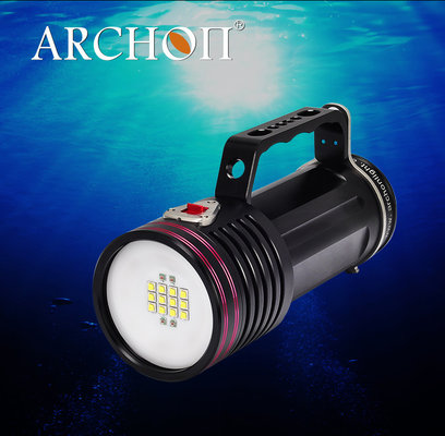 Red / UV Light WG76W Rechargeable Dive Torch 6500 Lumen With 120° Beam Angle