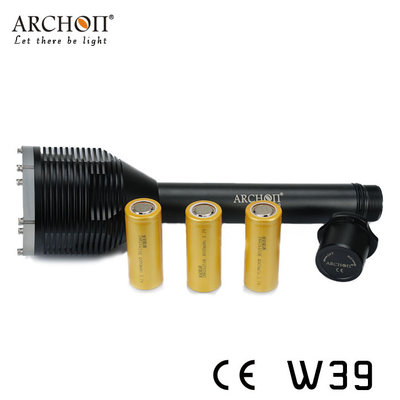 Black 3 Cree XM-L U2 LED W39 Professional Diving Light 3000 Lumens