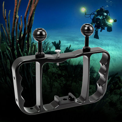 Aluminum 100M Dive Camera Bracket Black For GoPro Sport Camera
