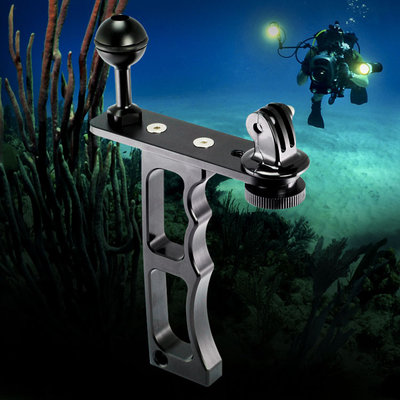 Single Handheld Underwater Camera Mount , Bracket Camera Diving Arm Pistol Grip