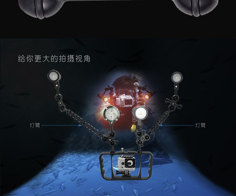 Black Underwater Camera Mount Underwater Video Housing Arm AR75 with 1" Ball