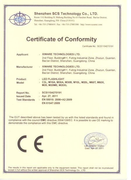 China Xiware Technologies Ltd. certification