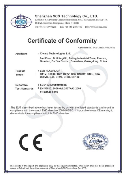 China Xiware Technologies Ltd. certification