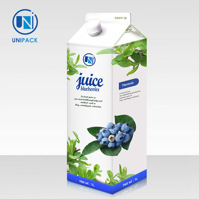 Unipack Design Brick Carton Box Packaging Juice Packing Carton Box With Gable Top Custom