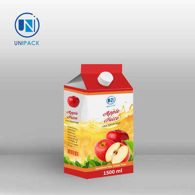 Fruit Juice And Milk Gable Top Carton Embossing Printing Handling