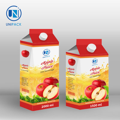 Fruit Juice And Milk Gable Top Carton Embossing Printing Handling