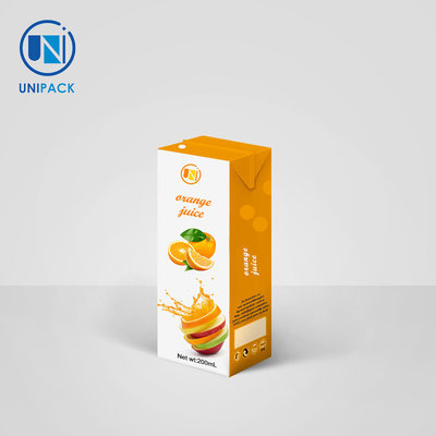 Aseptic Juice Box Packaging Recyclable Disposable Costomized Color