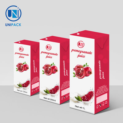 Multiple Printing Handling Juice Box Packaging  Recyclable Environmental Friendly