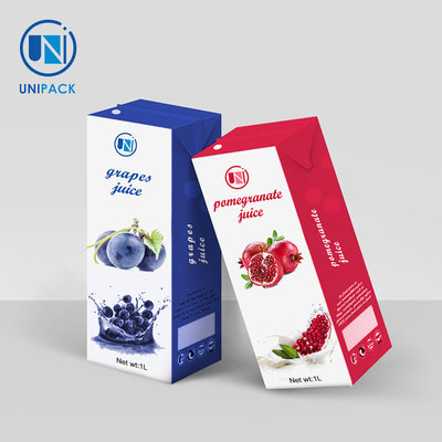 Environmental Friendly Juice Box Packaging Recyclable Matt Lamination