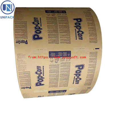 UNIPACK Customized Logo Package Bag Gourmet Microwave Popcorn Brown  Paper Roll
