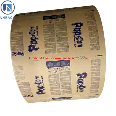 UNIPACK Customized Logo Package Bag Gourmet Microwave Popcorn Brown  Paper Roll