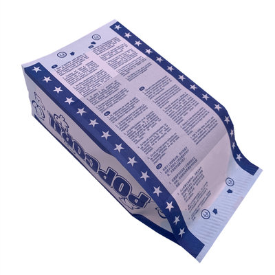 Microwave Food Packaging Bags White Custom Print Logo For Popcorn  Packaging