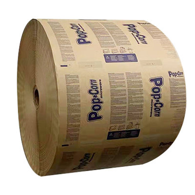Food Snacks Packaging Brown Kraft Paper Roll Custom Food Safe Paper Bags For Microwave Popcorn