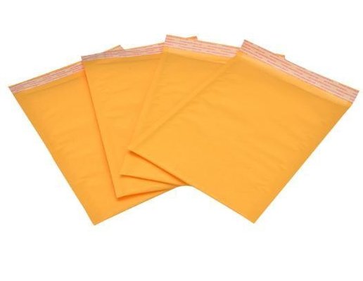 Customize Brown Yellow Kraft Bubble Mailers Clothing Packaging