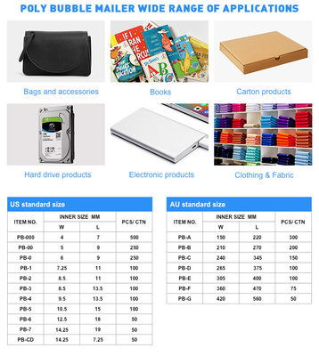 Colorful Custom Color Protective Reusable Bubble Padded Courier Bags
