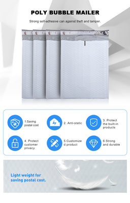 Gravure Printing Waterproof Plastic Bubble Poly Bags With Self Adhesive Seal