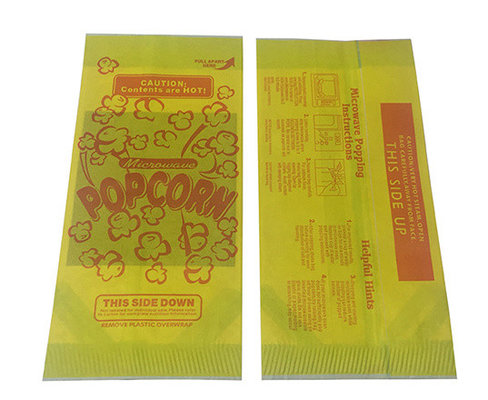                  Personalized Kraft Popcorn Packaging Custom Printed Microwave Popcorn Paper Bag             