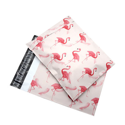 Custom Design Logo Poly Mailer Bag Flamingo Pattern For Shipping