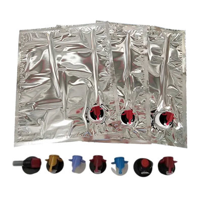 Customised Milk Juice Wine Coffee BIB bag Aseptic Liquid Packaging bag in box with valve