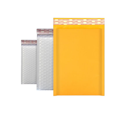 Yellow kraft paper envelope packaging bubble mailer foam shipping logistics courier bag