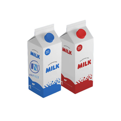 unipack custom high quality milk juice coffee drink filling special aseptic composite gable top pack carton box packagin