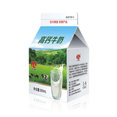 Gable Top Paper Milk Box Packaging 500ml 1000ml Paperboard type