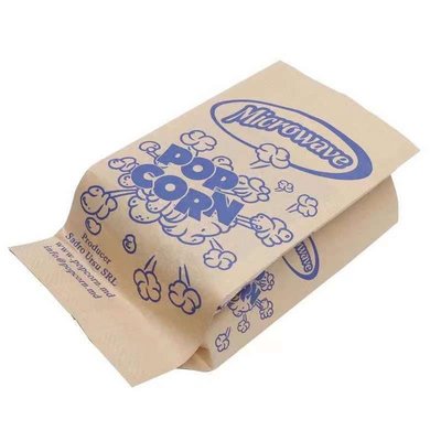 Custom printed fluorine-free food grade microwave popcorn paper bag Verified Supplier in china