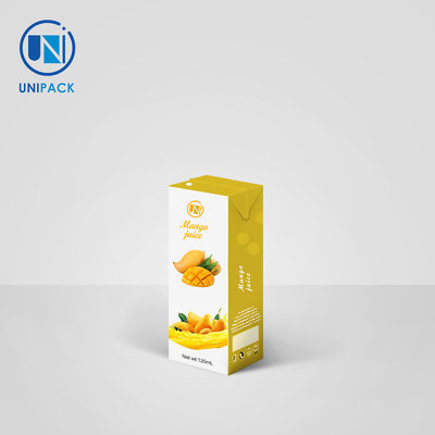 UNIPACK Beverage 125ml Juice Carton Box Paper For Juice Cardboard Matt Lamination
