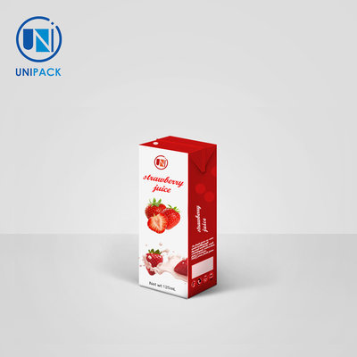 UNIPACK Beverage 125ml Juice Carton Box Paper For Juice Cardboard Matt Lamination