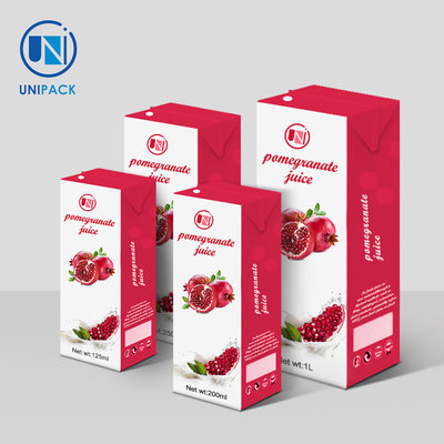 Unipack Slim uice Carton Box Custom Color Printing Logo For  Matt Lamination
