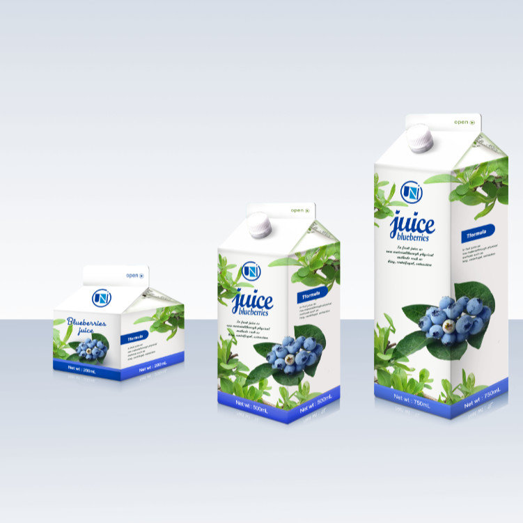 Unipack Factory price Custom Juice Boxes Beverage Packaging Material Pak  With Gable Top Custom