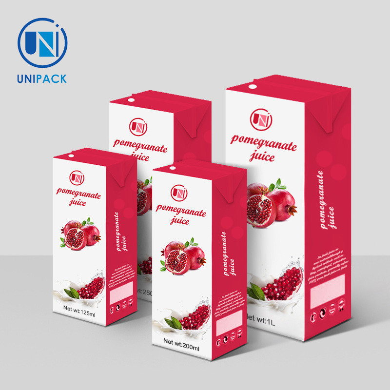 Milk Juice Box Packaging Paperboard Type Matt Lamination Printing Handling