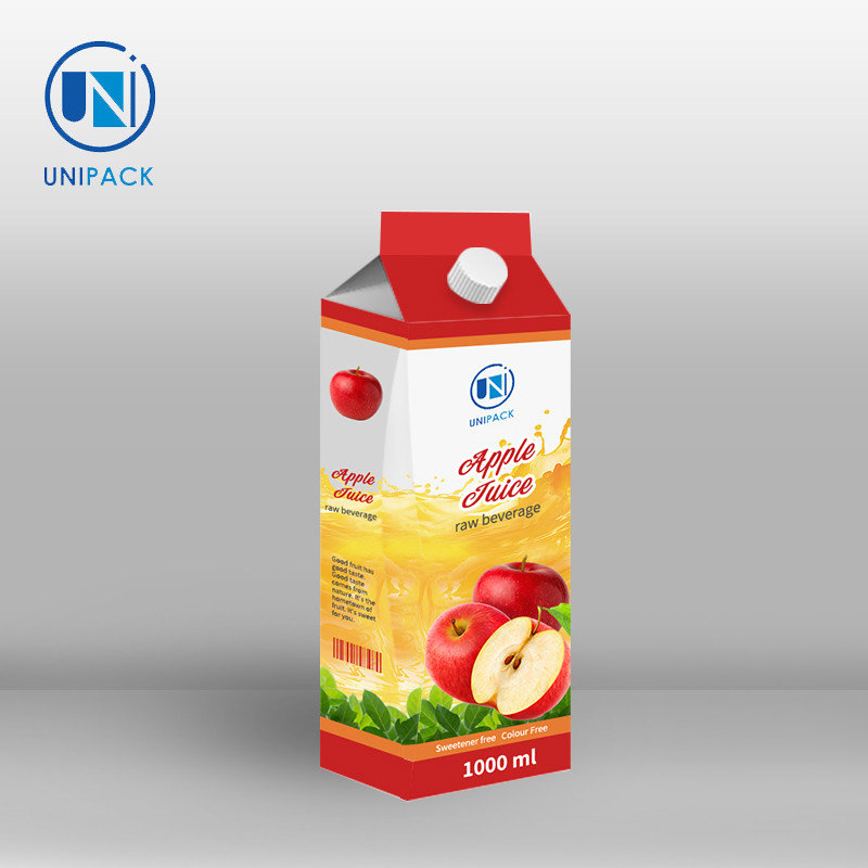 Unipack  Luxury Beverage Box Slim Cartons Filling Boxes Cartons Fruit Gable Top Carton