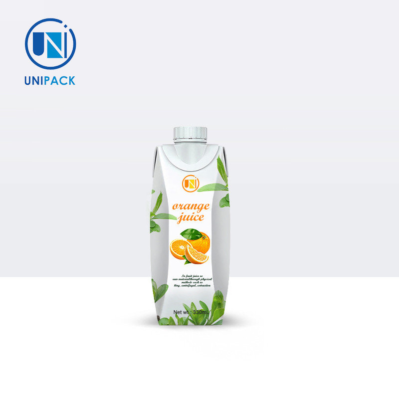 Customized Aseptic Brick Pack Juice Packaging Carton Prisma Box