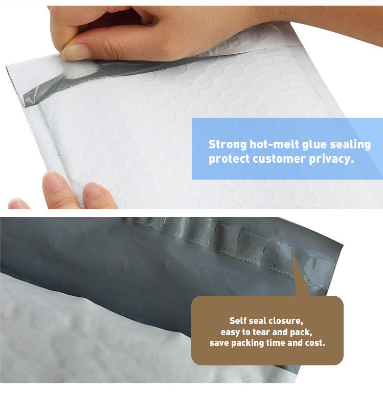 Colored Waterproof Bubble Cushioned Bubble Wrap Mailing Bags For Eyelash Packing